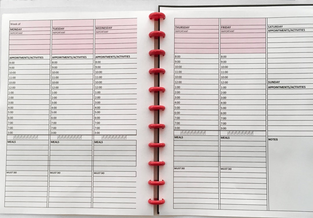 Busy Mom Weekly Planner Insert: Editable Full-sized Printable (excel ...