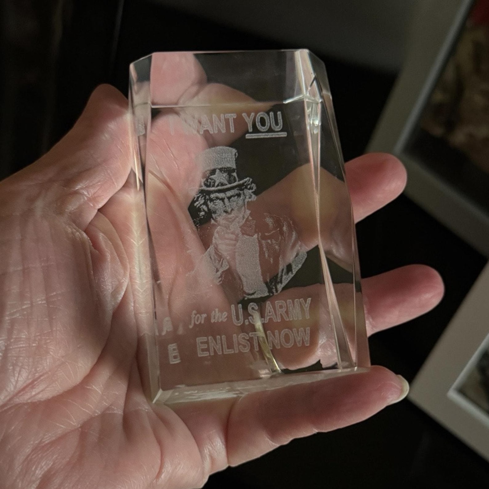 Vintage Uncle Sam I Want You US Army Enlist Now Simple Crystal ...