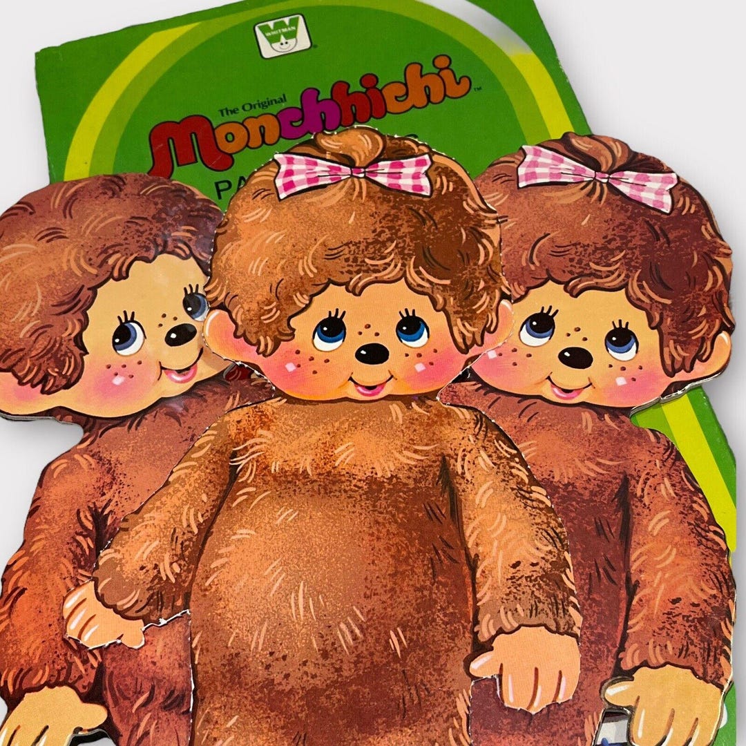 Vintage 1983 Monchhichi Paper Dolls Whitman Monkeys 1980s Wall Decor ...