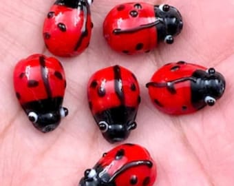 Glass Ladybug Bead - Etsy