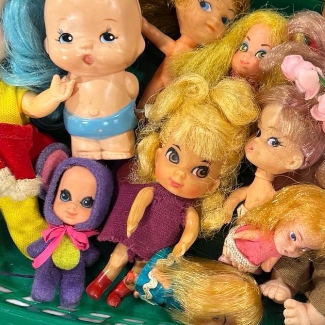 Vintage Miniature Little Dolls Lot - Liddle Kiddle, Finger Ding Sally ...
