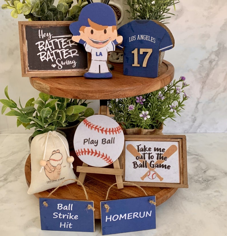 Los Angeles Baseball Tiered Tray Decor Bundle (9 Pieces) - Etsy