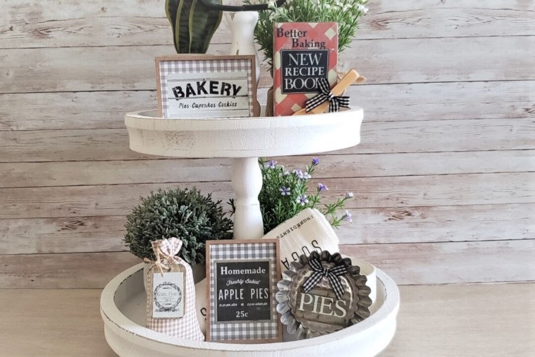 Tiered Tray Baking Decor Set: Rustic Farmhouse Mini Signs - Etsy