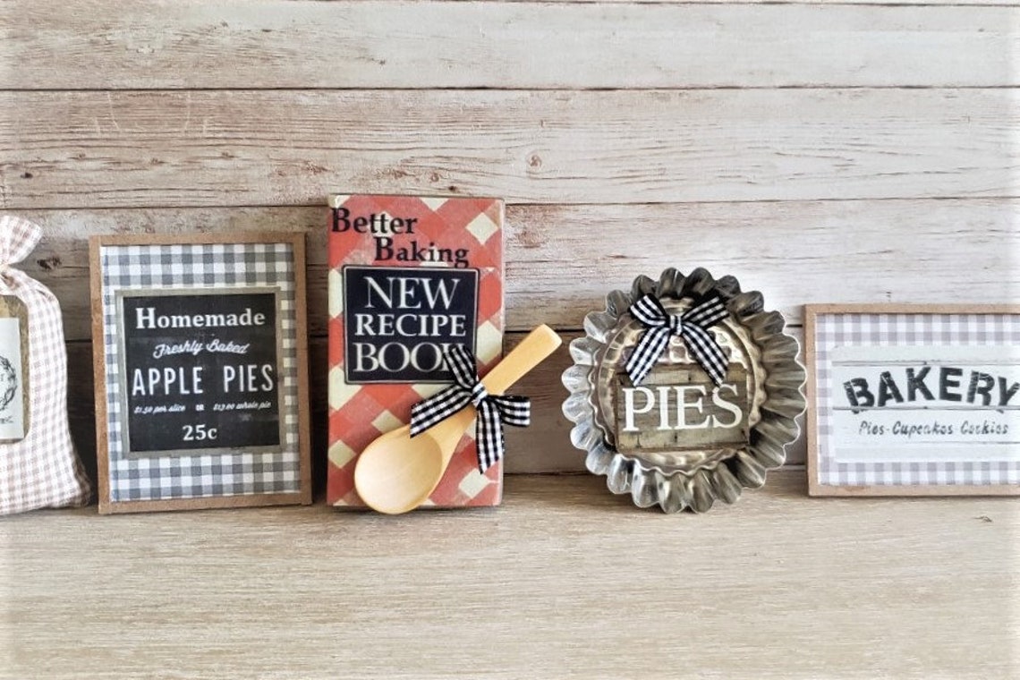 Tiered Tray Pie Baking Signs Mini Set of 5 Shelf - Etsy