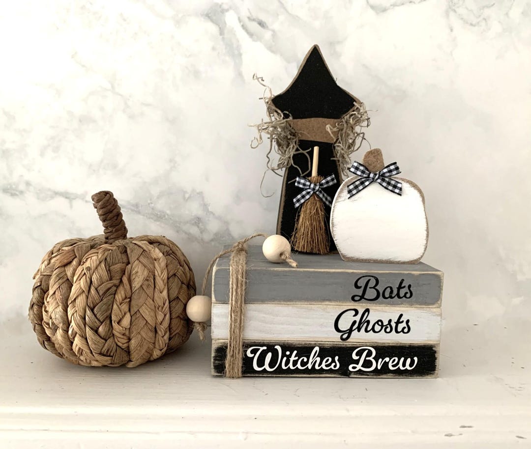 Fall Halloween Witch Book Stack Set: Holiday Tiered Tray Decor - Etsy