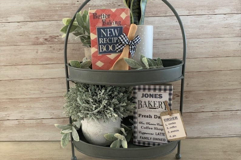 Personalized Bakery Cook Book Set of 2 /tiered Tray - Etsy