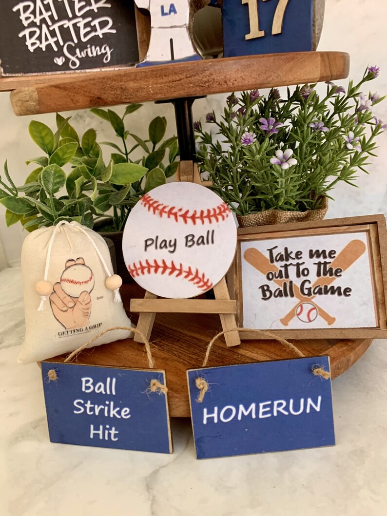 Los Angeles Baseball Tiered Tray Decor Bundle (9 Pieces) - Etsy