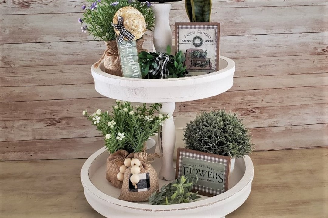 Tiered Tray Decor: Rustic Farmhouse Gardening Bundle, Set of 5 - Etsy