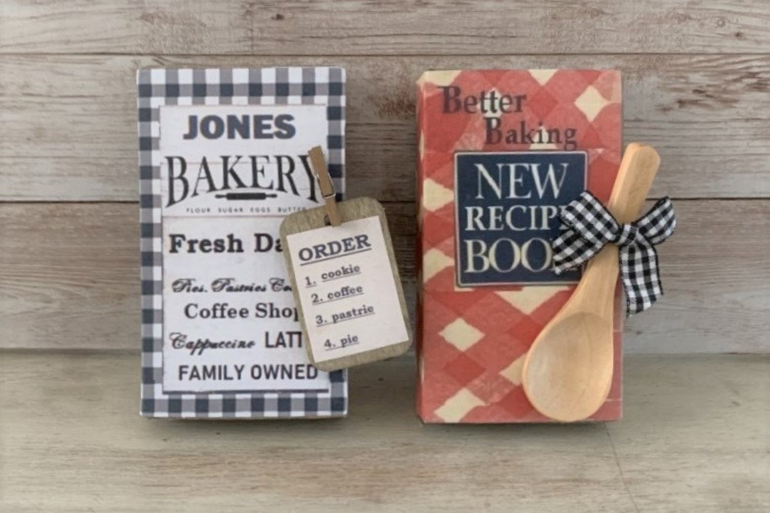 Personalized Bakery Cook Book Set of 2 /tiered Tray Fillers/farmhouse ...