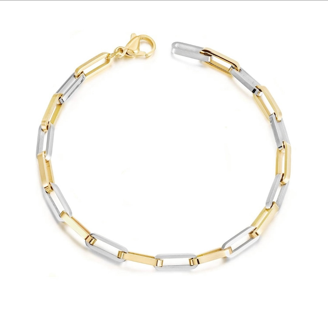 Two Tone Link Bracelet - Etsy