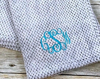 Monogram throw | Etsy