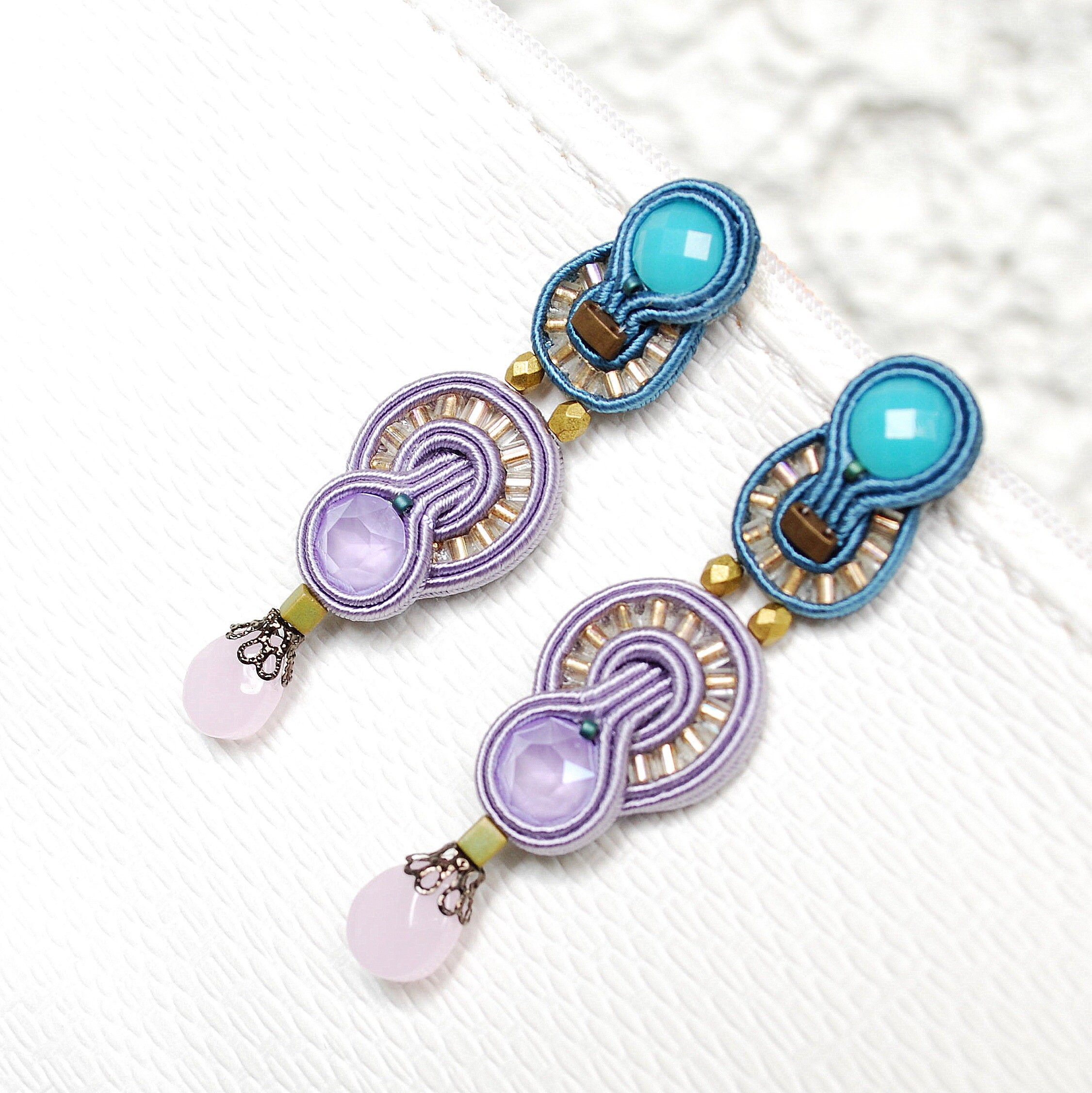 Soutache Earrings. Fashion Earrings. Purple Earrings. Statement ...