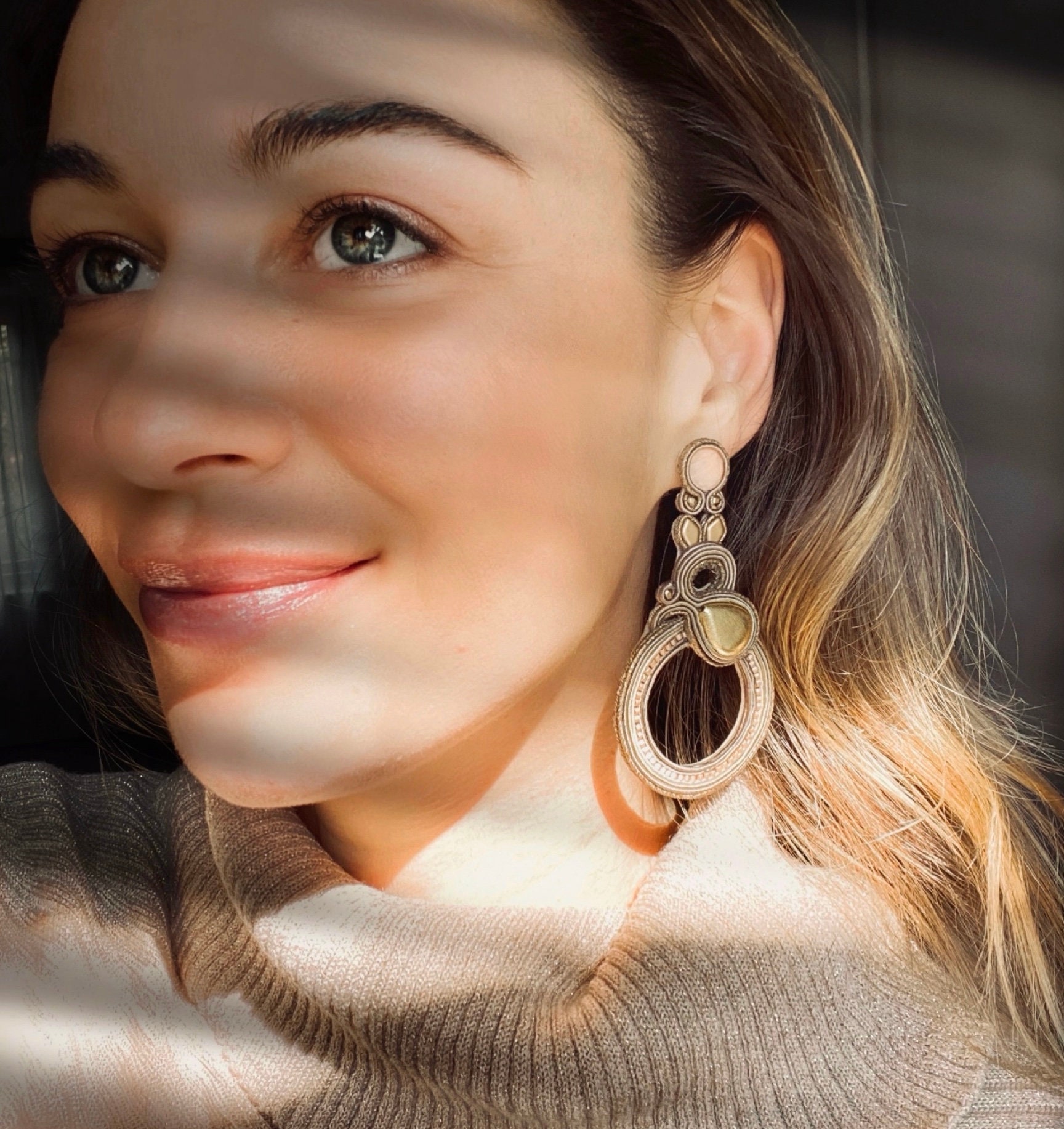 Big Hoop Earrings. Gold Earrings. Handmade Earrings. Stylish Earrings ...