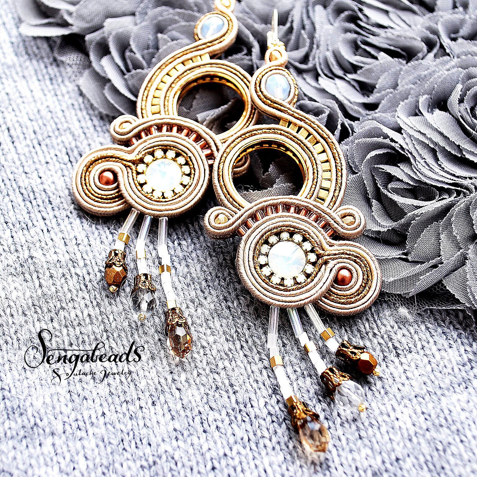 Luxurious Earrings. Soutache Jewelry. Handmade Earrings. Soutache ...