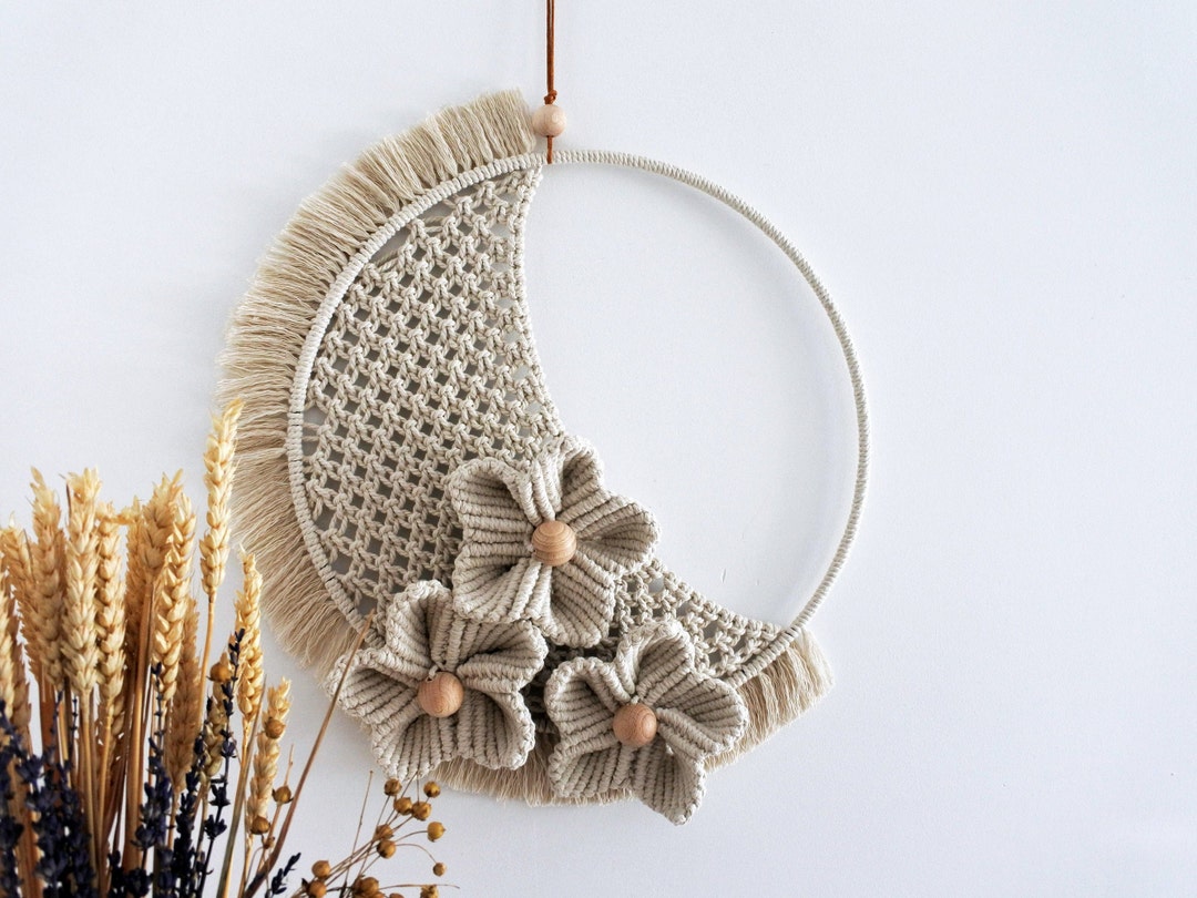 Macramé Flower Half Moon Wallhanging Patroon Pdf - Etsy