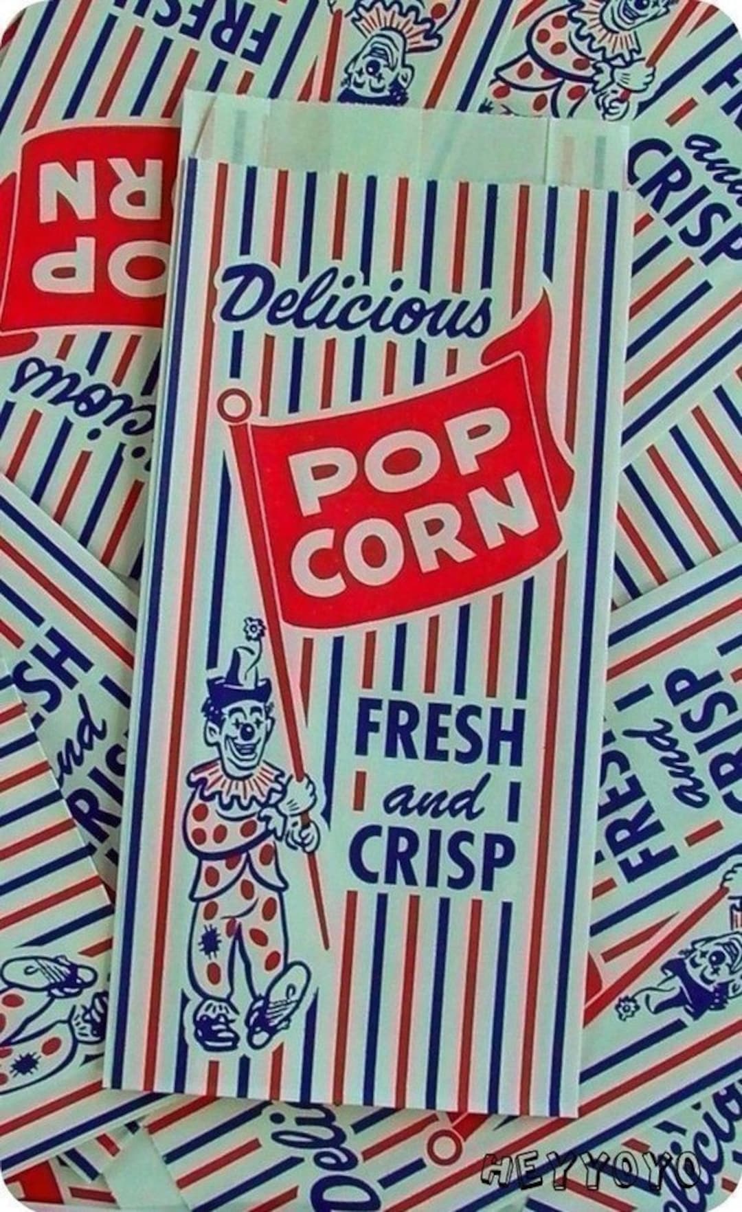 25 Clown Retro Style Circus Popcorn Bags With DIY Labels - Etsy
