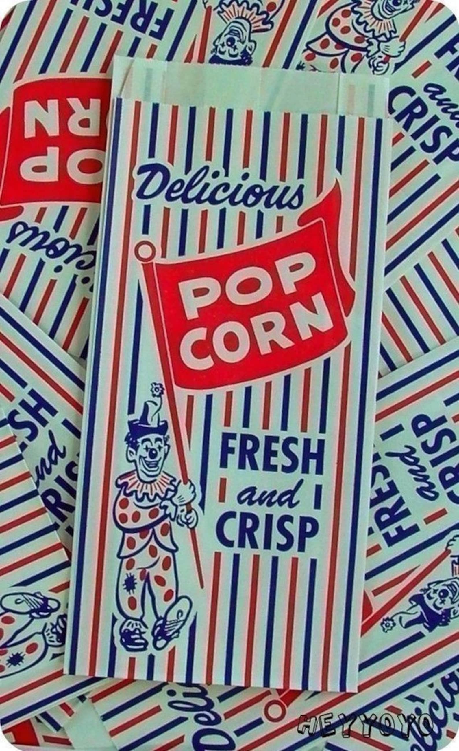 50 Clown Retro Style Circus Popcorn Bags With DIY Labels | Etsy