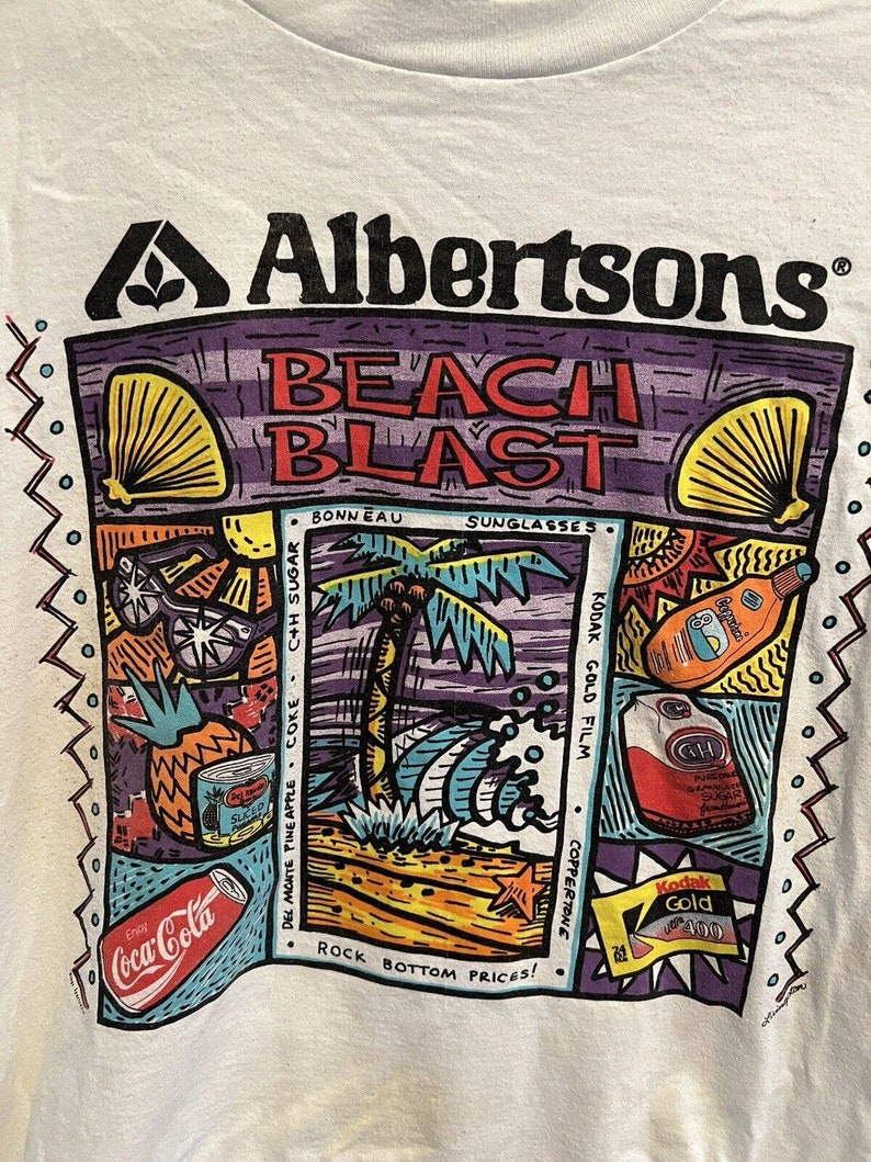 Vtg 1995 ALBERTSON'S Beach Blast Products Original Promo T-shirt ...