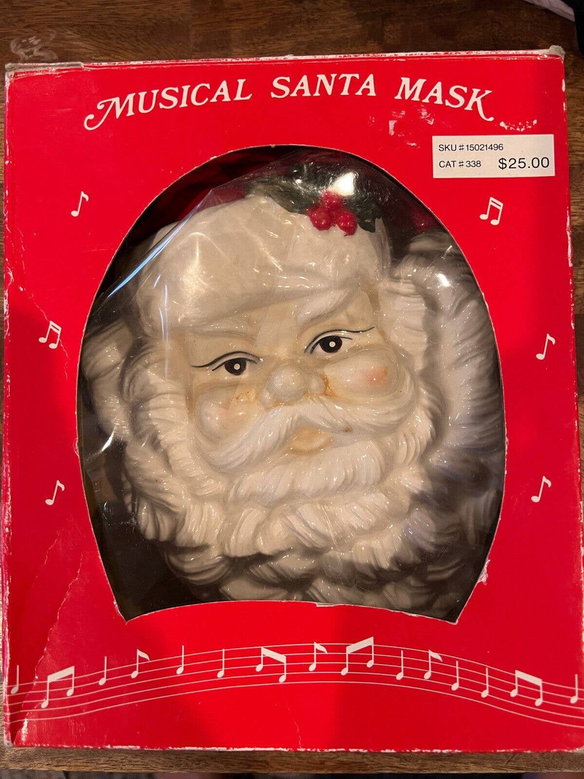 Vintage Musical SANTA MASK Pull Down Cord I’m Dreaming of a White ...