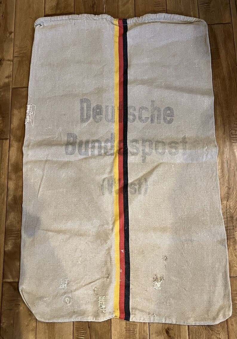 Vintage DEUTSCHE BUNDESPOST West Germany Post Large Canvas Mail Bag 27 ...