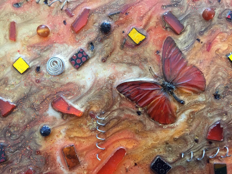 Shard Glass Resin Art Piece Glass Butterfly Etsy
