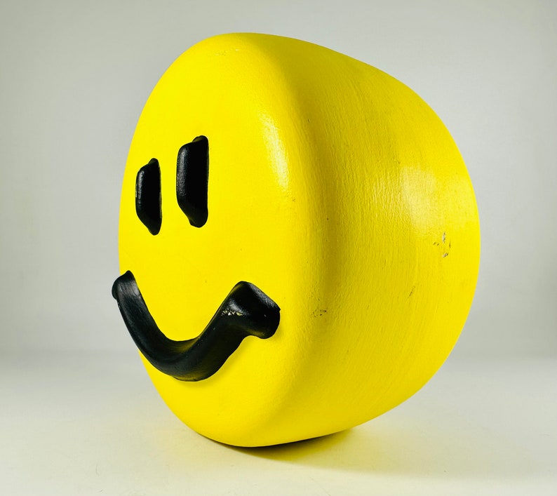 90s Yellow Smiley Face Coin Bank Vintage 1990s Yellow 70s Style Happy ...