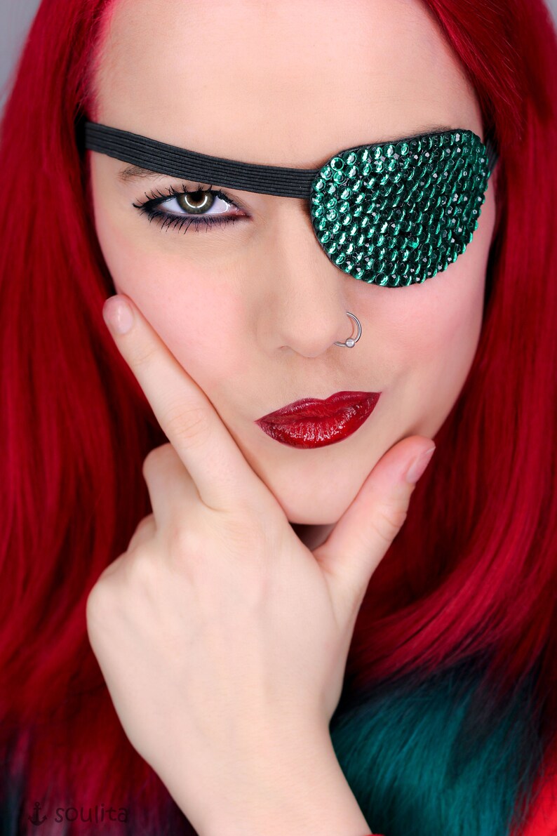 Eye Patch green Sparkle Rhinestones Cosplay - Etsy