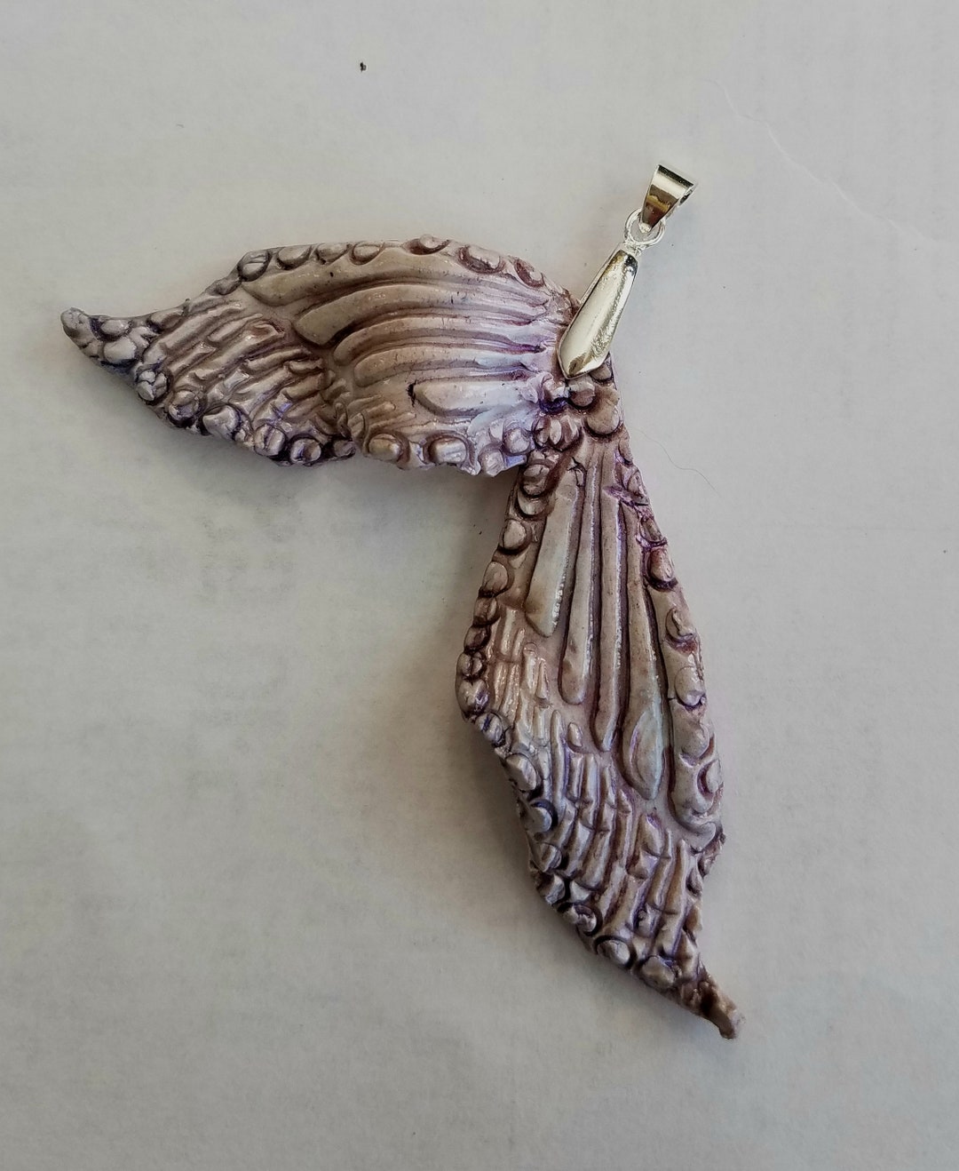 Deep Sea Mermaid Tail Pendant Necklace Handmade One of a Kind Pale ...