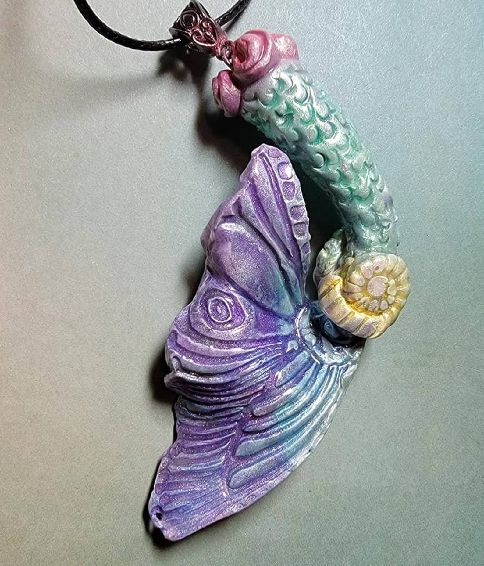 Fantasy Mermaid Tail Color Shift Fins Polymer Clay Pendant - Etsy