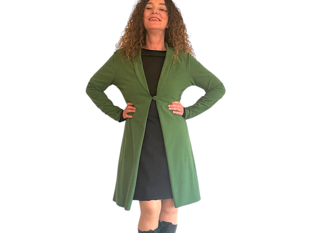 Coat "diva", Snuffy Fabric, Green - Etsy