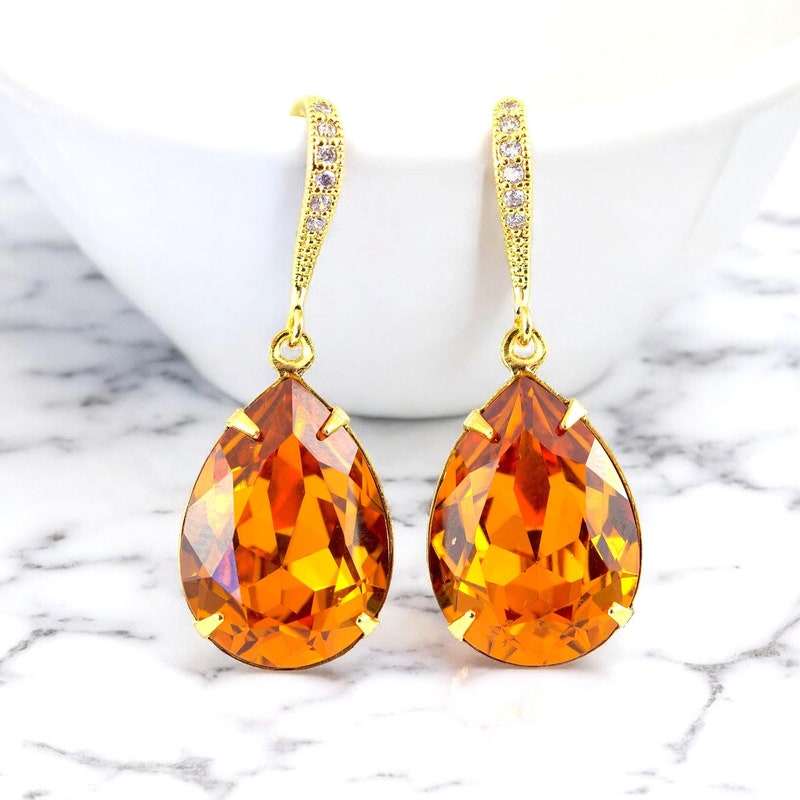 Orange Earrings - Etsy