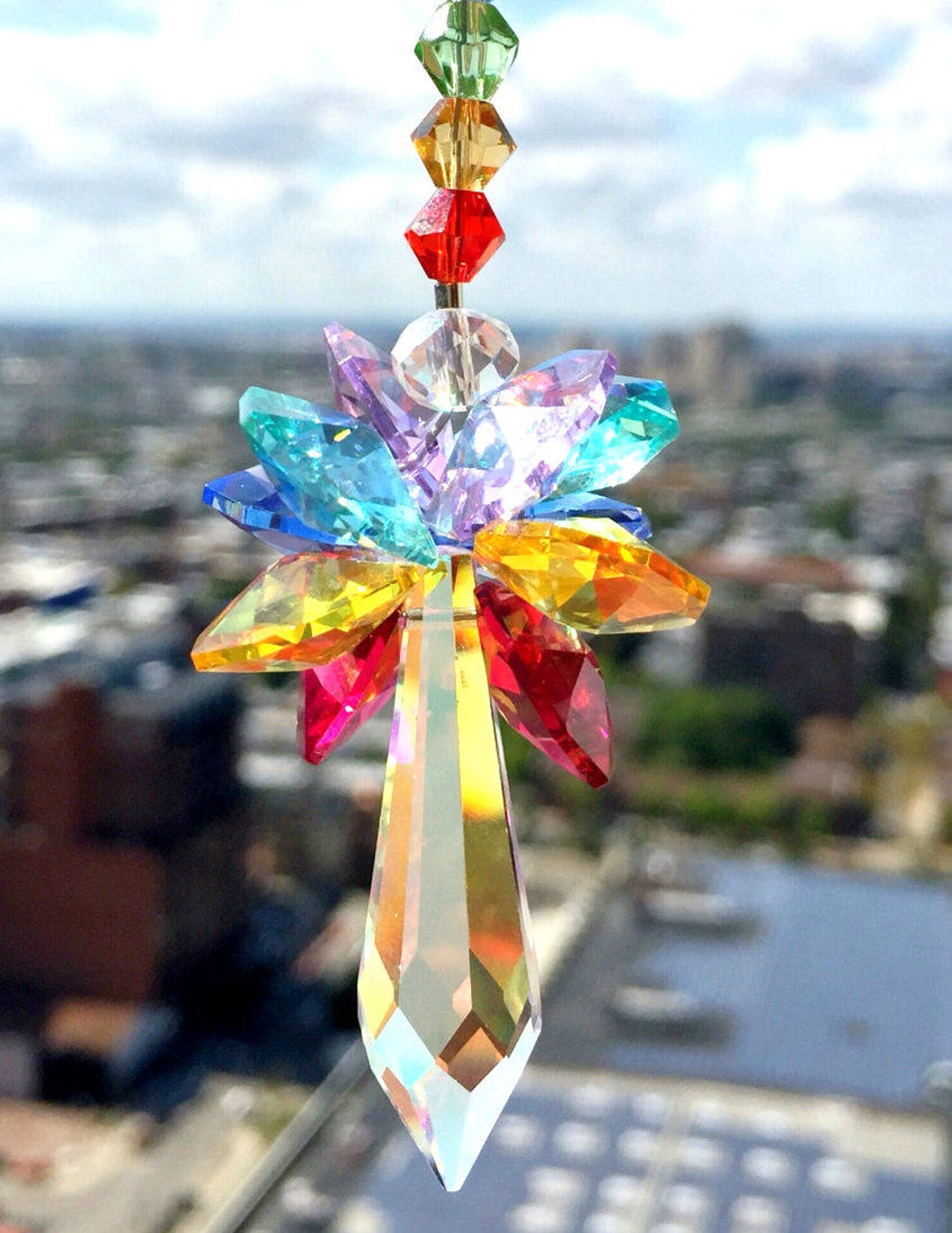 Suncatcher Crystal Suncatcher Chakra Colors Rainbow Ornament - Etsy