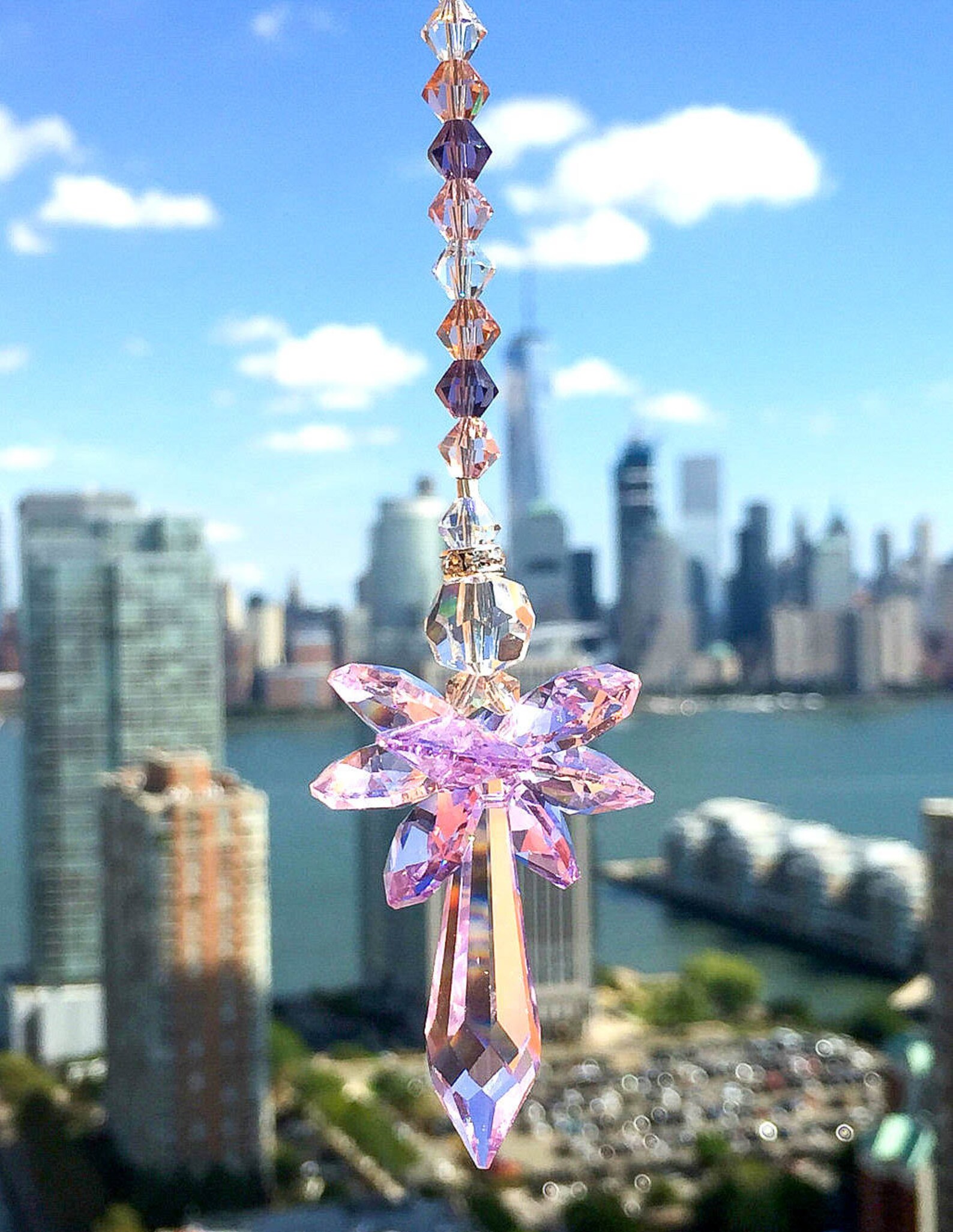 Crystal Angel Hanging Decor, Glass Prism Angel, Crystal Prism Hanging ...