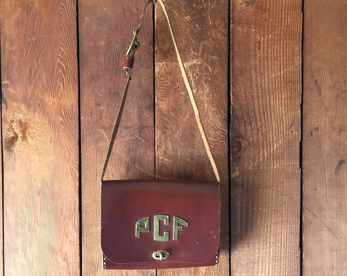 Vintage Leather Handbag | Monogram PCF 1960's 1970's | Ladybug by Thom ...