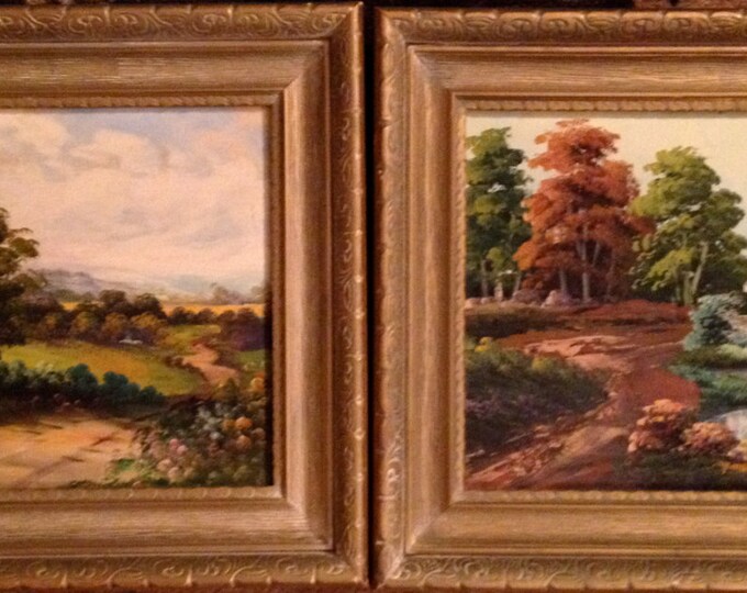 J Collazzi Original Oil Paintings Pair of Oil Landscape and Cottage ...