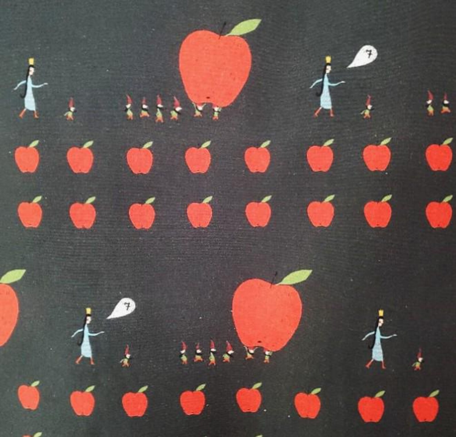 Fairy Tale Fabric SNOW WHITE & 7 DWARVES by Sybille Hein 58" Wide 100% ...
