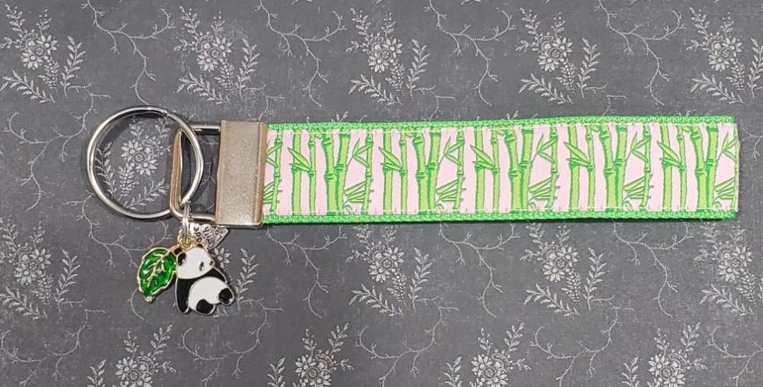 NOVELTY Jacquard Ribbon/nylon Web Key Fobs 1" Wide (25mm) Bamboo W ...