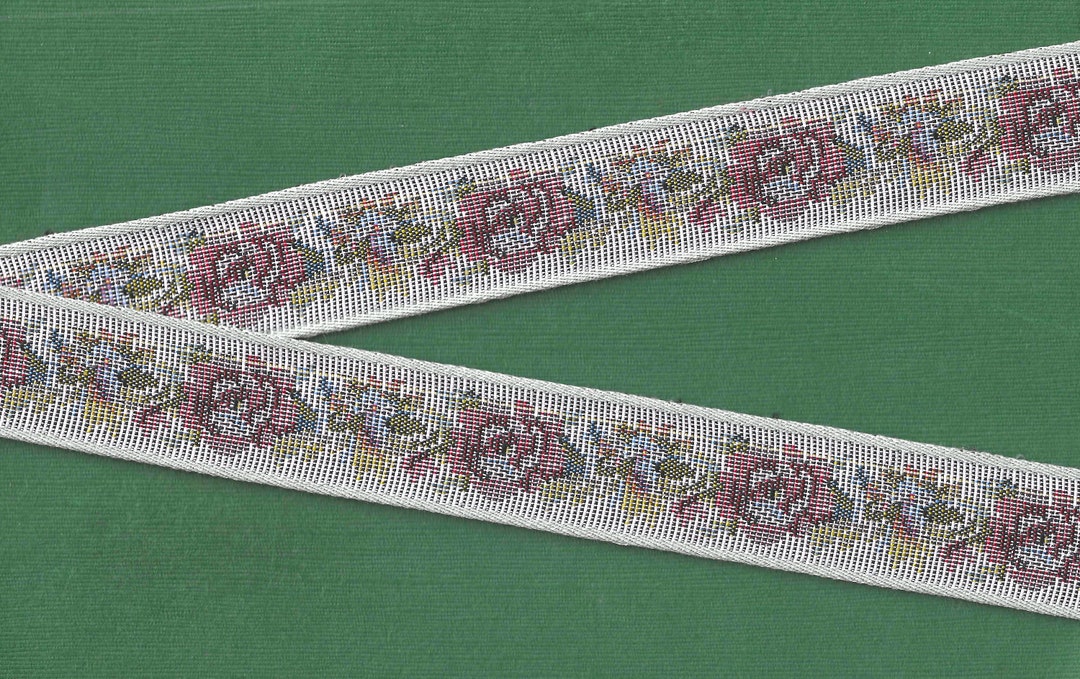 FLORAL TAPESTRY F-20-F Jacquard Ribbon Poly/cotton Trim 1-1/8" Wide ...