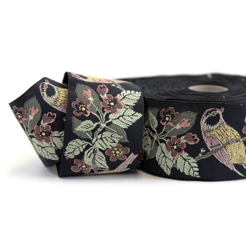 KAFKA H-12/08 Jacquard Ribbon Organic Cotton Trim 1-1/2" Wide (40mm ...