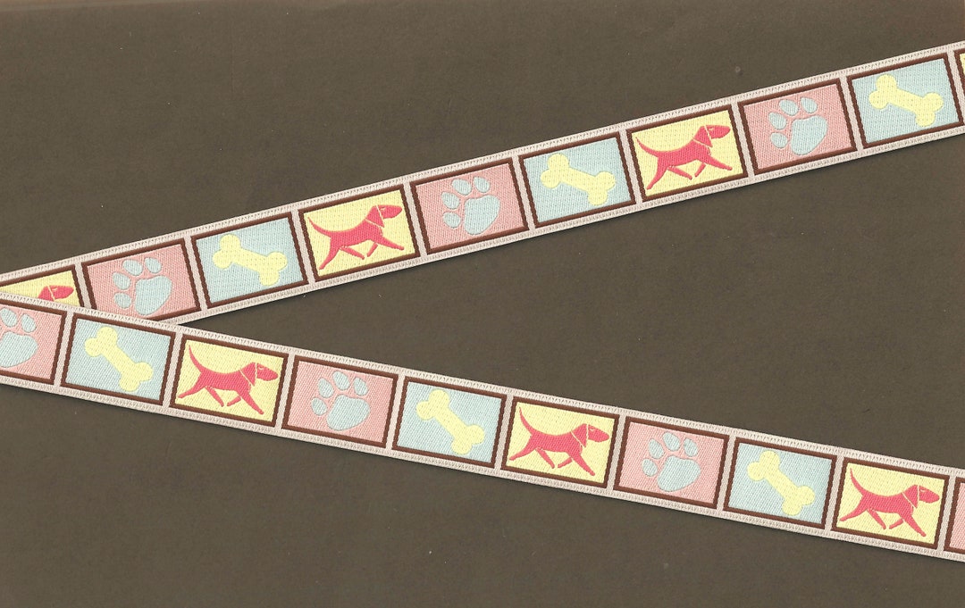 Animals/dogs D-08-A Jacquard Ribbon Poly Trim 3/4" Wide (20mm) Douglas ...