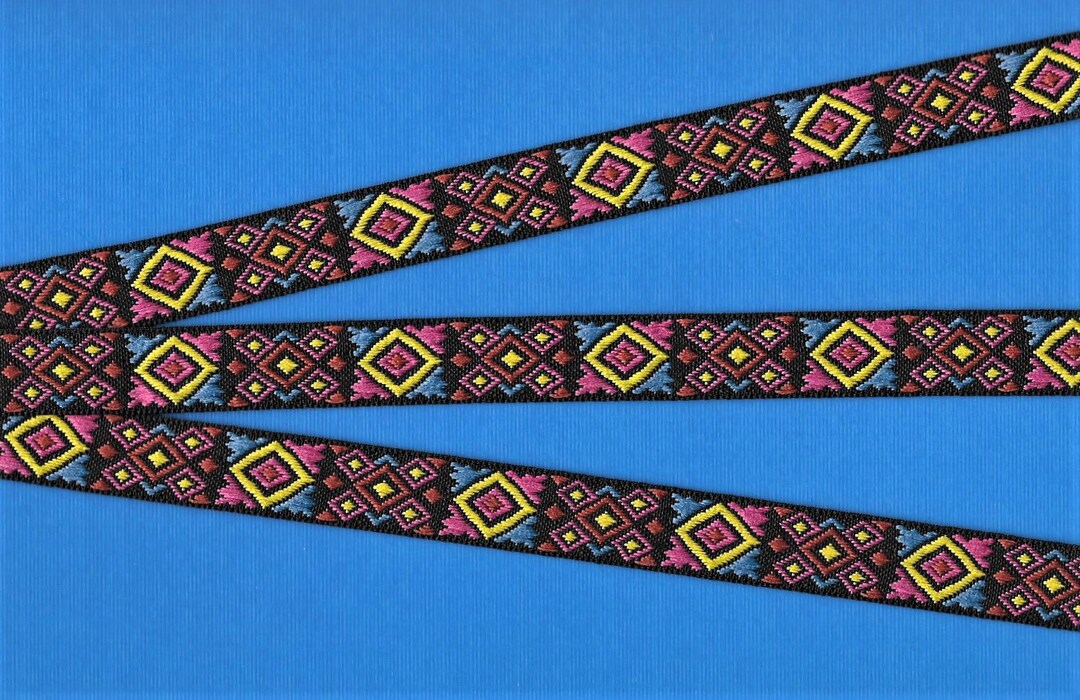 NATIVE AMERICAN C-01-A Jacquard Ribbon Poly Trim, 5/8" Wide (16mm ...
