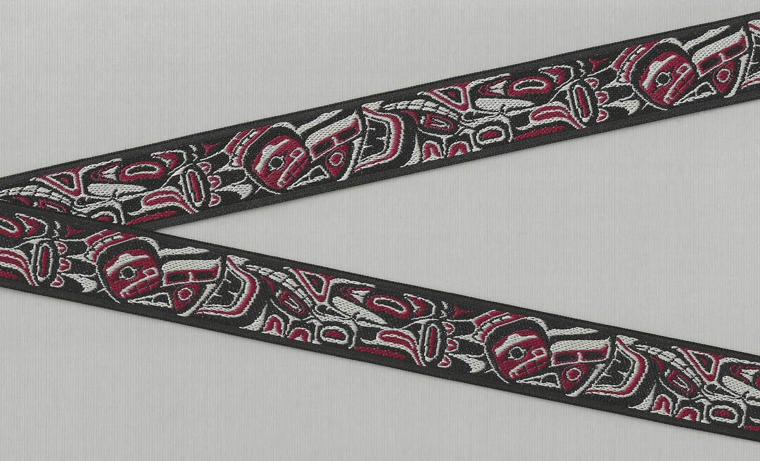 NATIVE AMERICAN E-10-B Jacquard Ribbon Poly Trim 7/8" Wide (22mm) Black ...