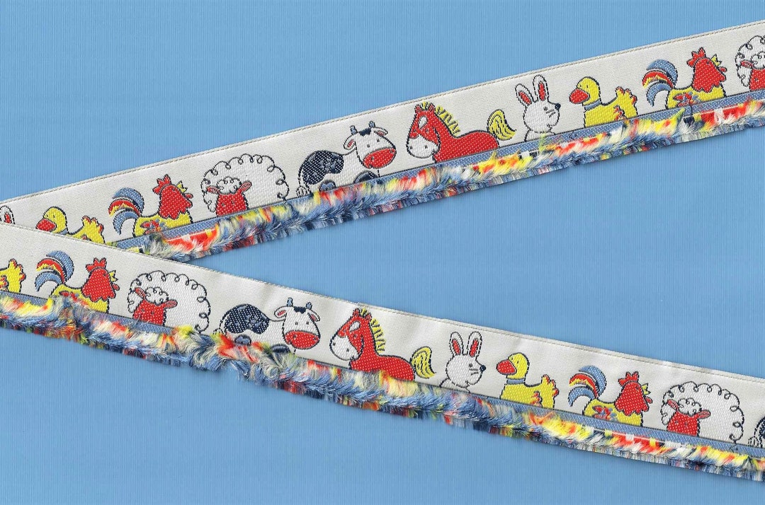 Animals/farm G-01-A Jacquard Ribbon Poly Trim 1-3/8" Wide (34mm ...