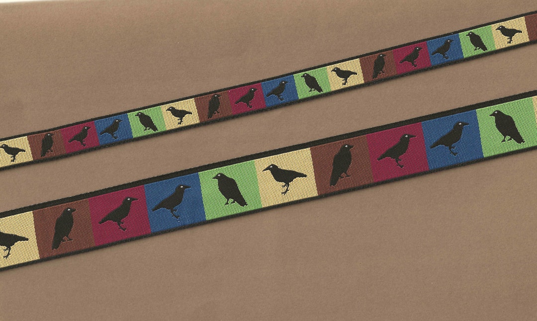 Animals/birds RDS 21-C Jacquard Ribbon Poly Trim, "autumn Ravens" Multi ...