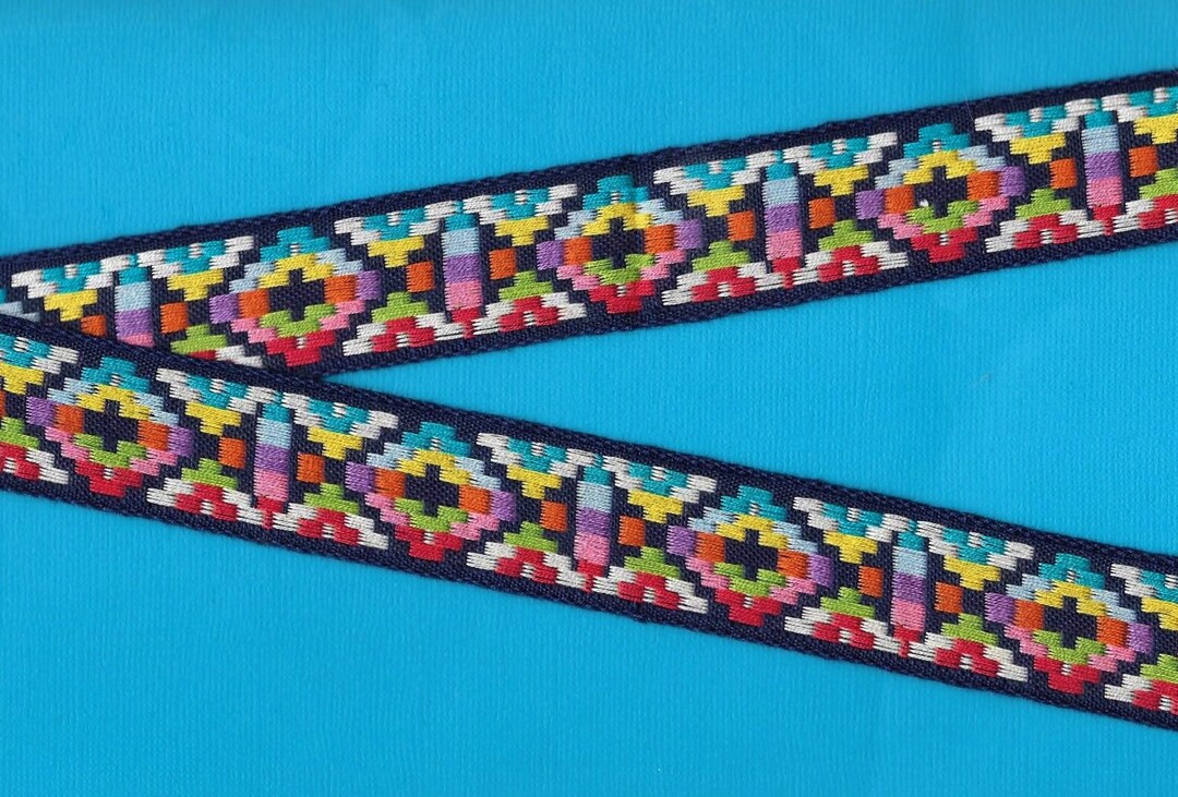 NATIVE AMERICAN G-03-A Jacquard Ribbon Poly/cotton Trim 1-1/8" Wide ...