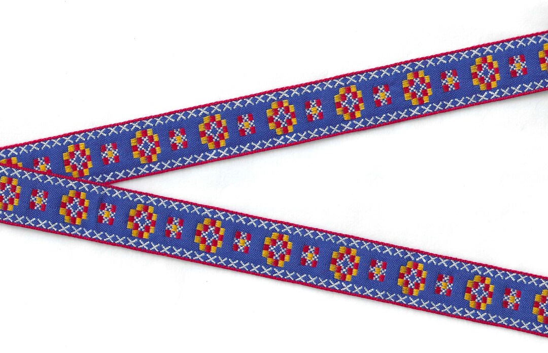 NATIVE AMERICAN E-13-E Jacquard Ribbon Cotton Trim 7/8" Wide (22mm ...