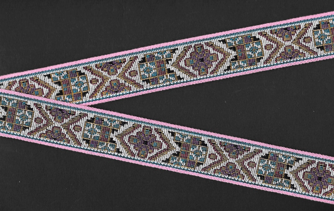 FLORAL TAPESTRY G-09-A Jacquard Ribbon Woven Cotton Trim 1-1/8" Wide ...