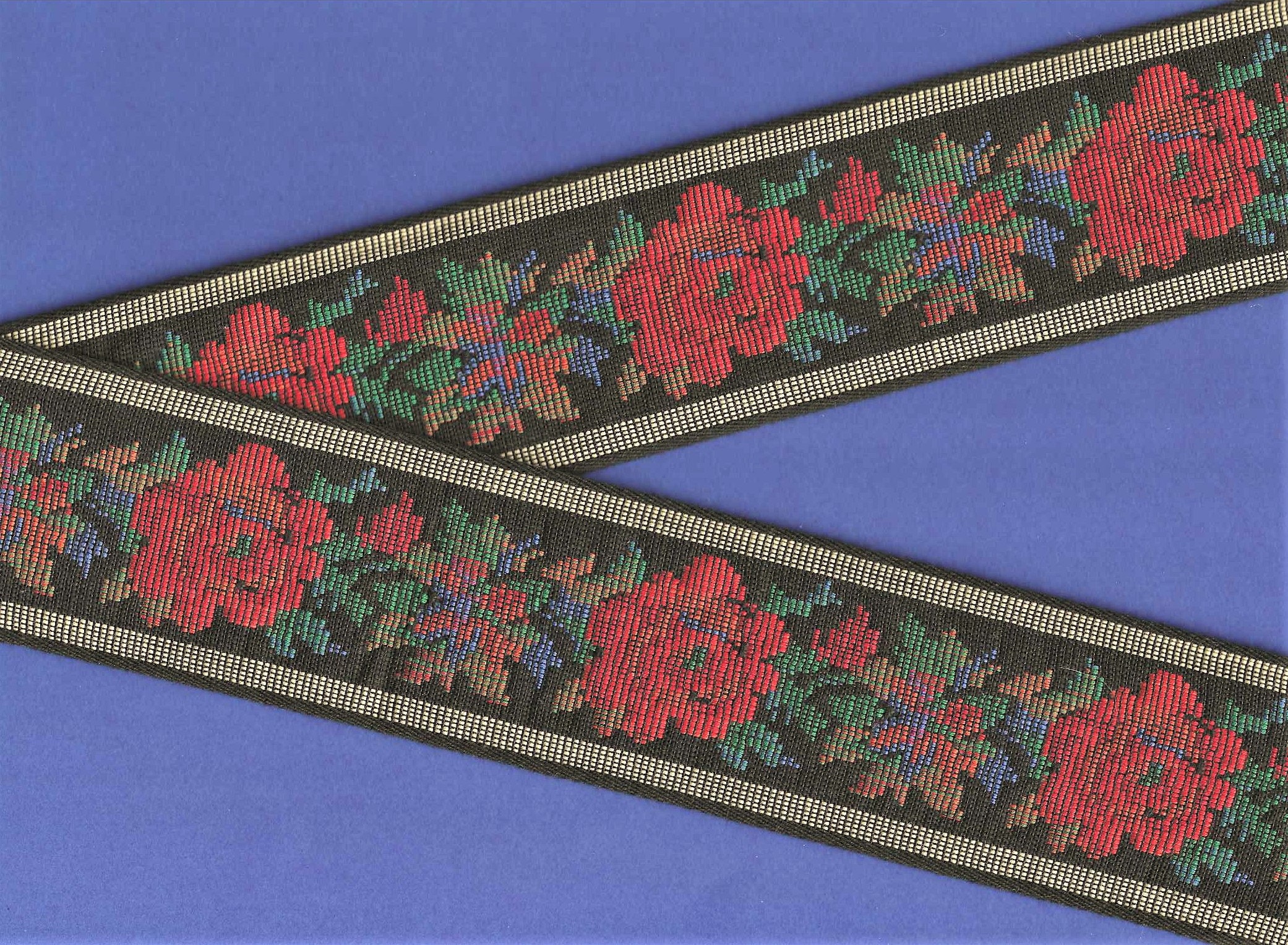 TAPESTRY FLORAL L-05-A Jacquard Ribbon Cotton Trim, 2-3/8 Wide (60mm ...