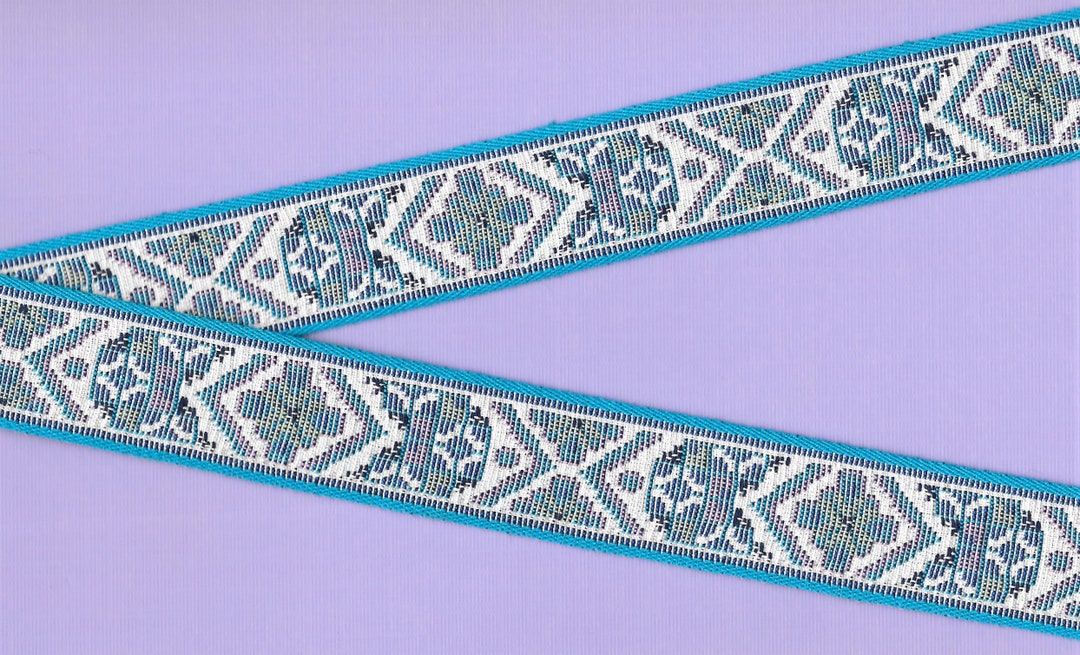 FLORAL TAPESTRY G-09-D Jacquard Ribbon Cotton Trim, 1-1/8" Wide (28mm ...