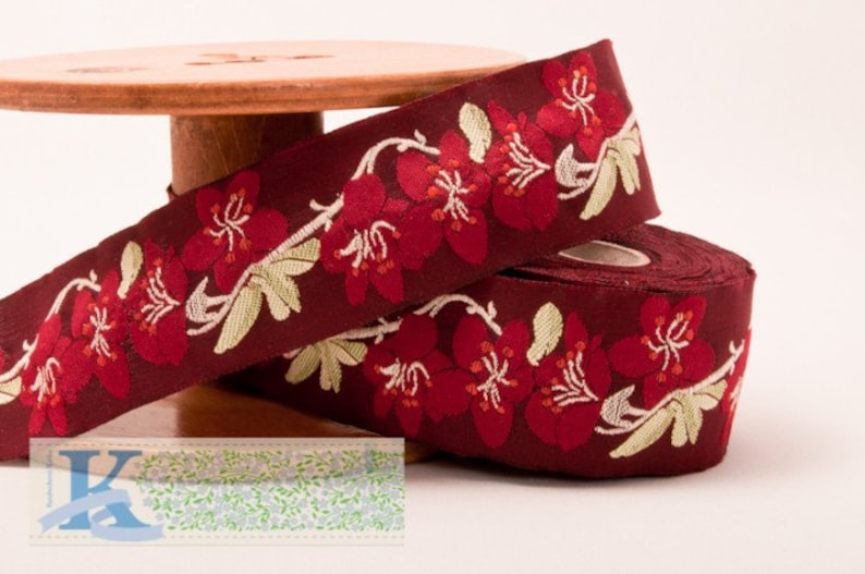 KAFKA H-06/04 Jacquard Ribbon Organic Cotton Trim 1-5/8" Wide (40mm ...